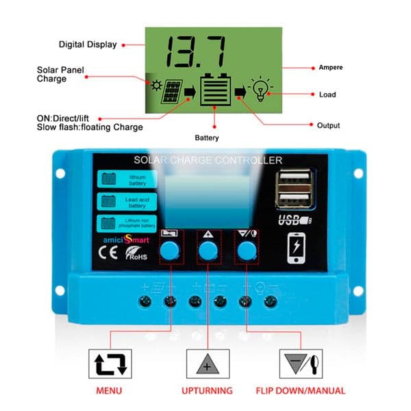 Compel | Controlador De Carga Solar Por Pwm De 30A RPS30A